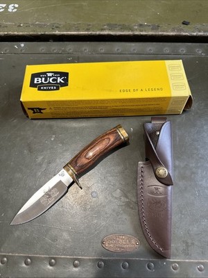 BUCK 192 Vanguard USA hunting knife w/ leather sheath RMEF. Elk On ...