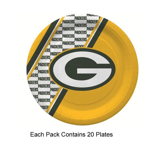 20pc NFL Disposable Party Supplies Paper Plates Green Bay Packers for ...