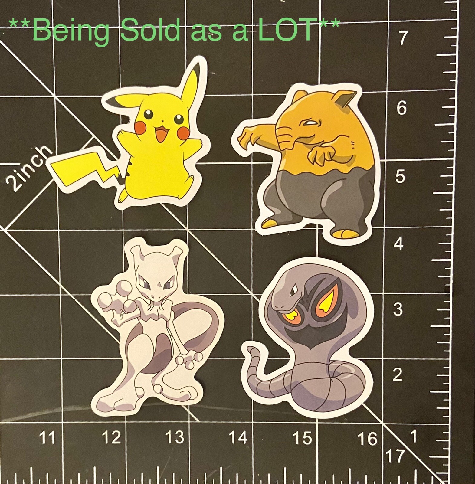 Pokemon PVC Stickers (LOT of 4 Decals): Mewtwo, Hypnovark, Pikachu ...