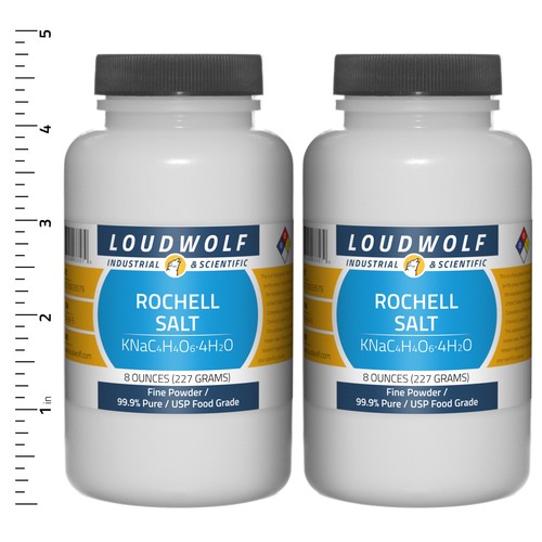 Rochelle Salt 1 lb Total (2 Bottles) USP Food Grade Fine Powder USA ...