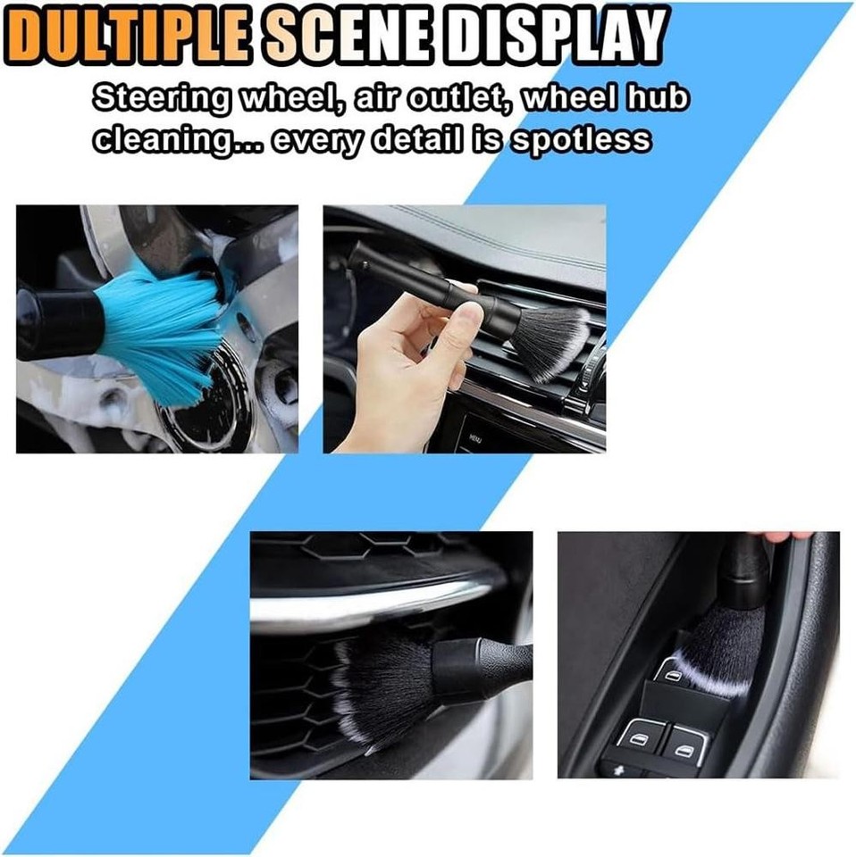 3 Pack Ultra-Soft Detailing Brush Set, Auto Cleaning Brush Kit ...