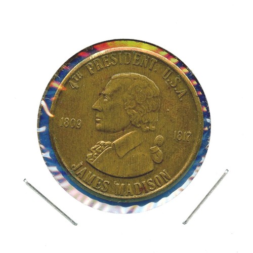 James Madison 4th President Commemorative #24 Vintage Token Medal 1 1/8 ...