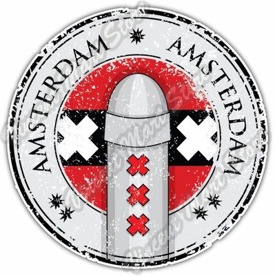 Amsterdam Netherlands Dutch Stamp Car Bumper Window Vinyl Sticker Decal ...