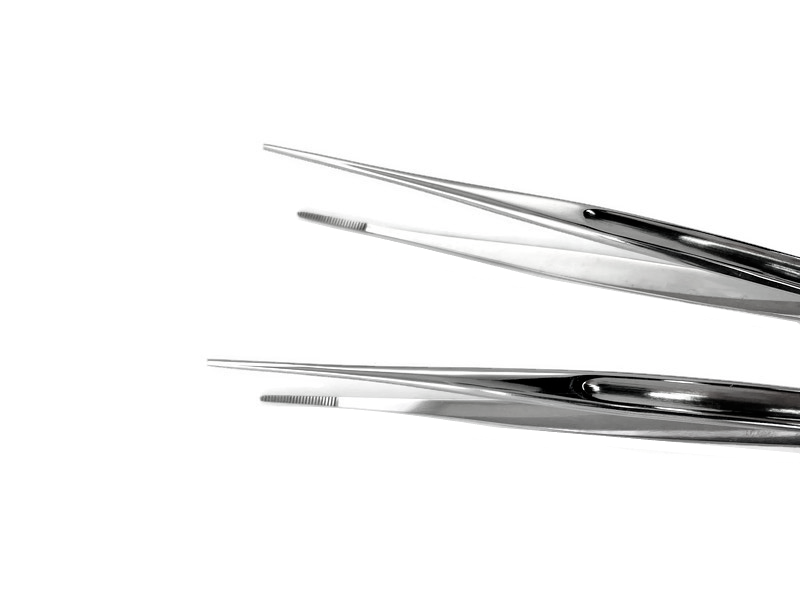 AMICO Cushing Dressing Forceps 7" Straight Serrated Tips, Scraper End ...