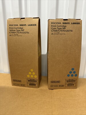 2 Genuine Ricoh Savin Lanier MP C7500 C7570 LD275C 841289 841291 | eBay