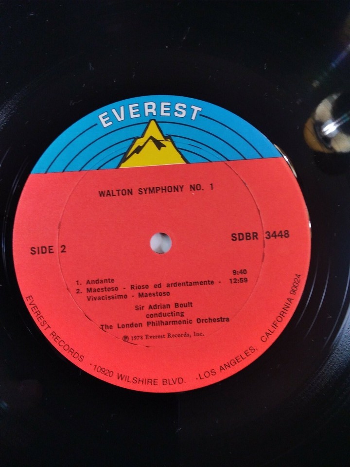 Walton Symphony No 1 Vinyl LP Everest 3448 Sir Adrian Boult London Vtg ...