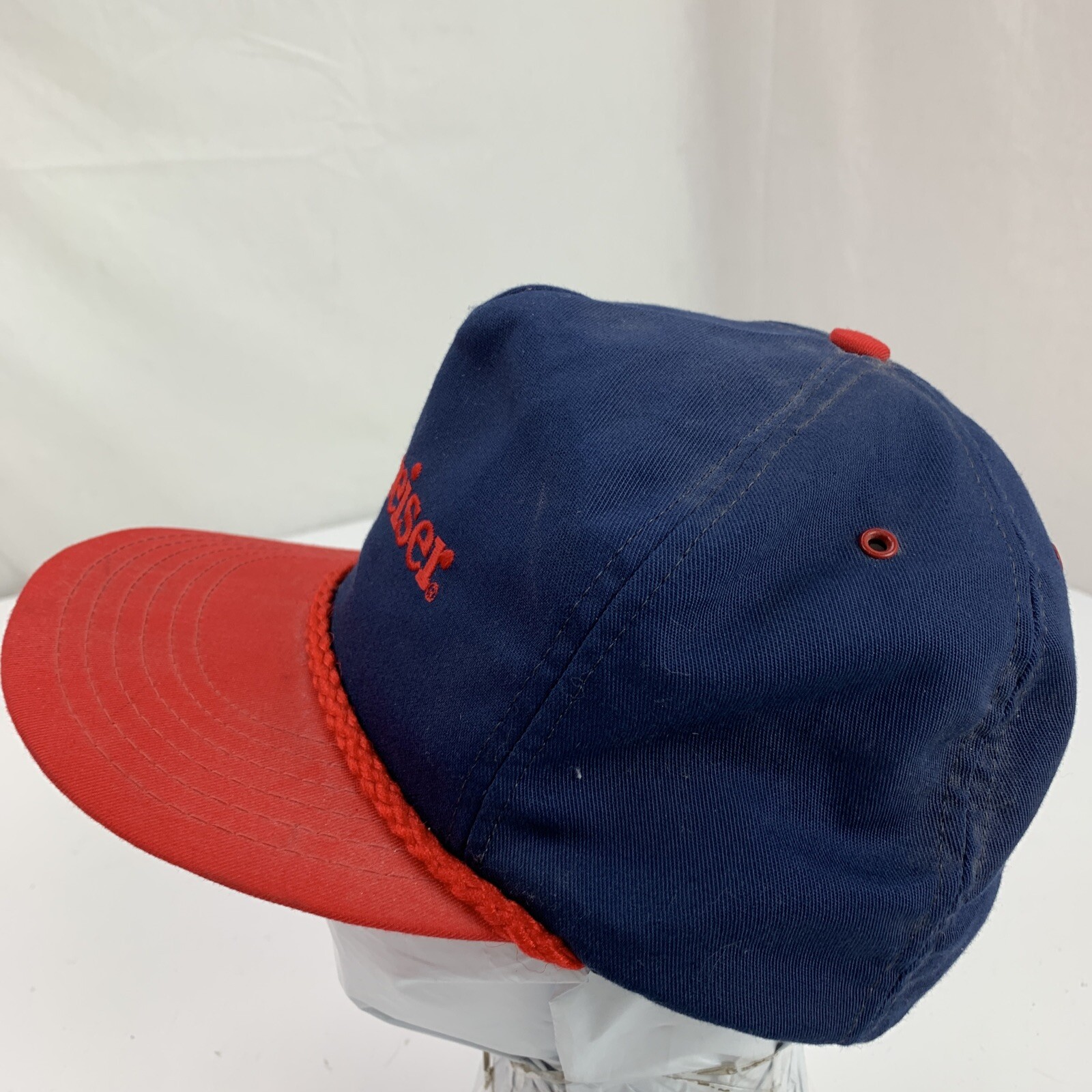 Budweiser Beer Blue Red Ball Cap Hat Snapback Basebal… - Gem