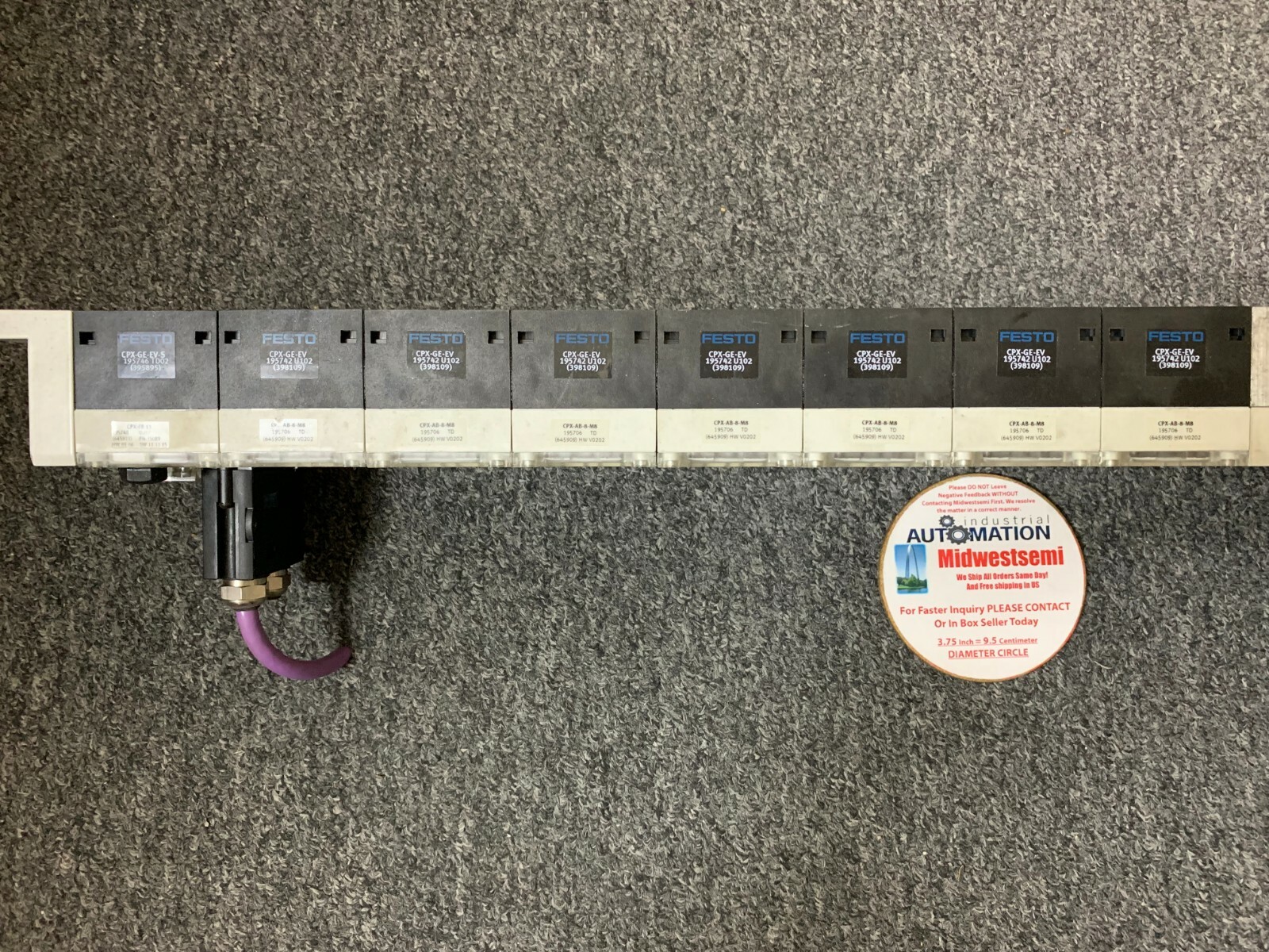 FESTO VALVE BANK ASSY CPX-AB-8-M8 533342 533347 533343 VMPA1-FB-EMG-8 ...