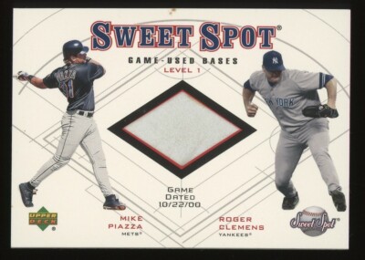 Roger Clemens Mike Piazza 2001 Upper Deck Sweet Spot Game-Used Bases ...