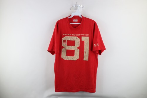 Under Armour Mens Size Large Distressed Spell Out Welsh Rugby Union T ...