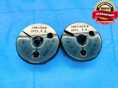.365 28 NS 2 SPECIAL THREAD RING GAGES .3650 GO NO GO P.D.'S = .3398 ...