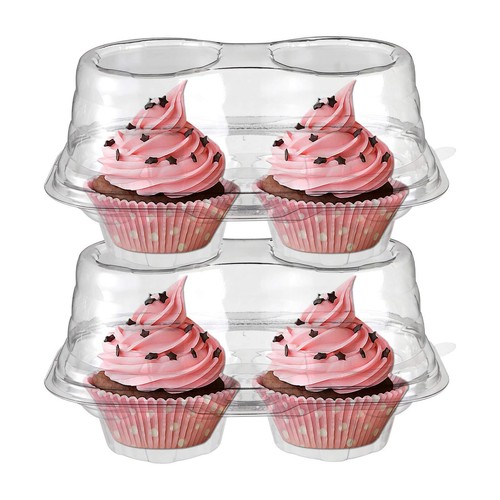 60 Count 2compartment Plastic Cupcake Containers Disposable With ...
