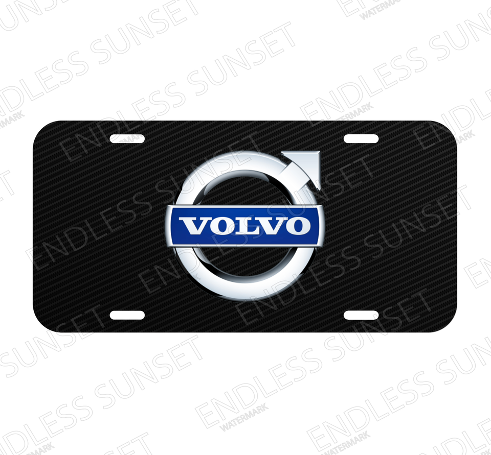 Semi Construction Car Volvo Tractor Trailer License Plate Front Auto ...