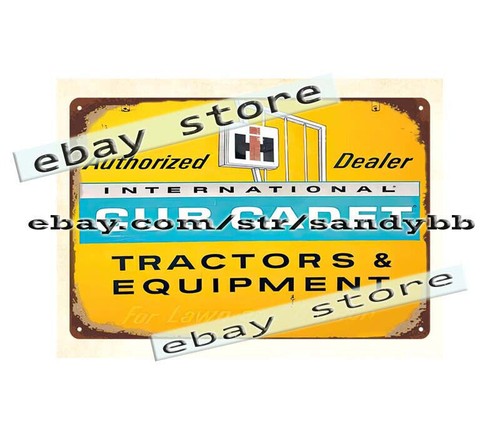 interior stylist heritage farm tools farming CUB CADET TRACTOR tin sign ...