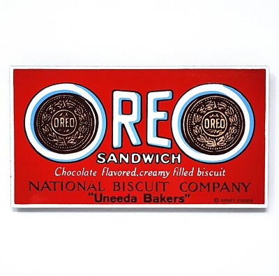 Vtg OREO Cookies NATIONAL BISCUIT COMPANY Kraft MAGNET Ande Rooney NEW ...