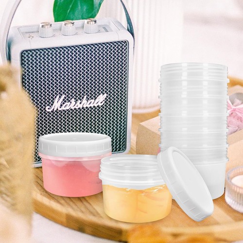 10 Pack 4oz Reusable Small Plastic Containers with Screw Lids, White | eBay