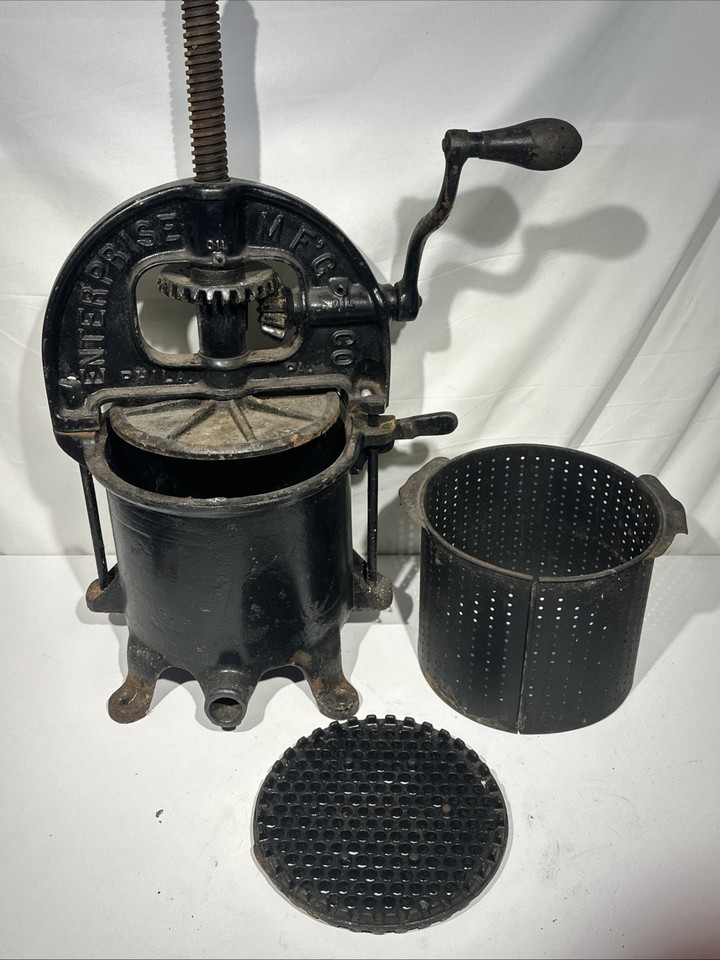 Vtg Antique Cast Iron Enterprise Sausage Stuffer Lard Fruit Juice Press ...