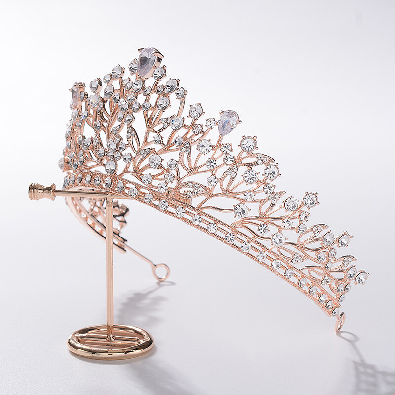 41 Styles Rose Gold Crystal Queen Princess Tiara Crown Wedding Queen ...