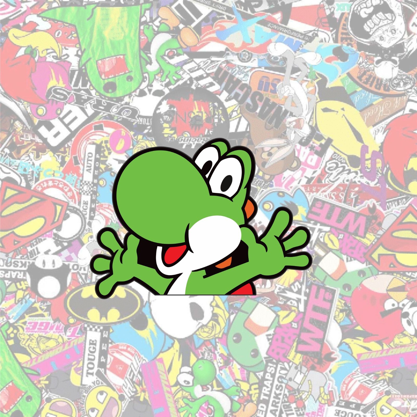 Yoshi Peeker Peeking Peek Window Vinyl Decal Super Mario Switch Game ...