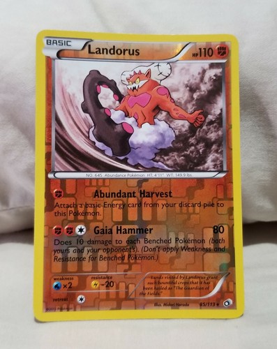 Landorus Pokemon TCG Legendary Treasures Reverse Hologram Holofoil Card ...