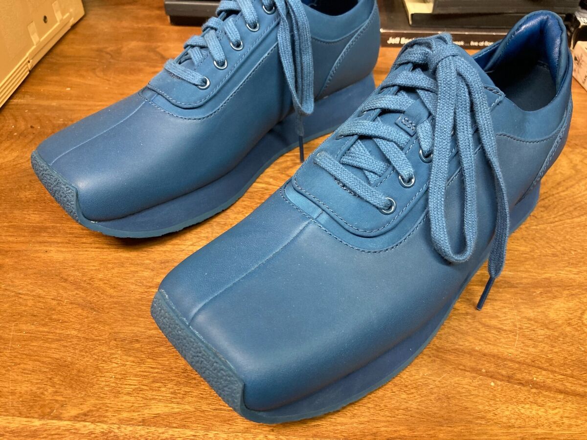 Ugg x Eckhaus Latta blue leather Square block lace Sneakers Ugg x Eckhaus Latta blue leather Square block lace Sneakers