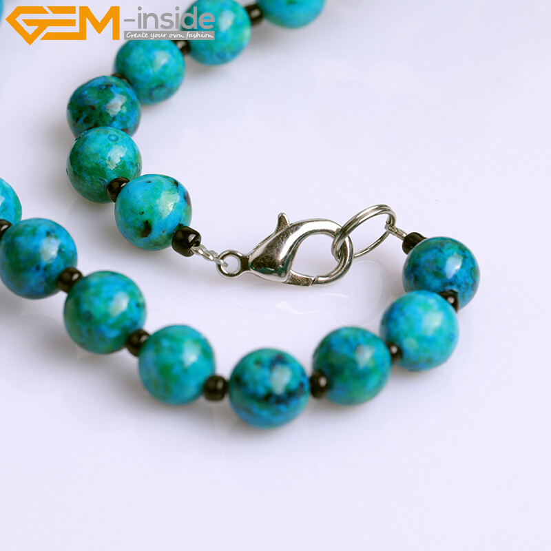 8-12mm Gemstones Beads Jewelry Beaded Princess Charm Necklace Women ...
