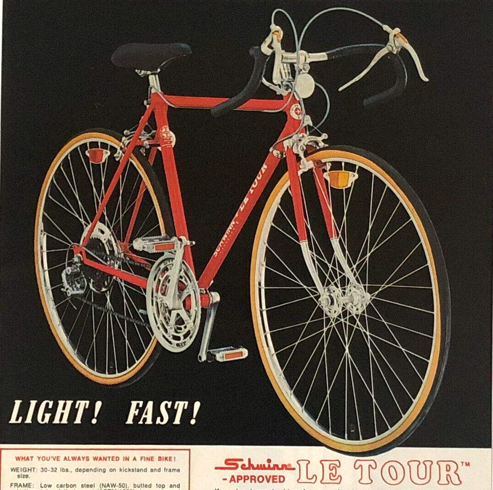 Schwinn Bicycle Advertisement 1974 Le Tour Bike Equipment Photo Vtg Print AD | eBay UK