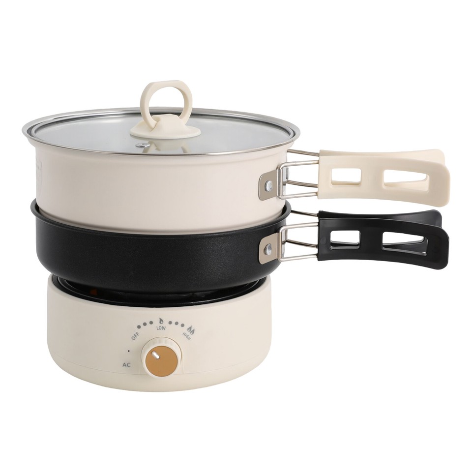 1.6L Mini Hot Pot Multifunction Split Electric Cooker with Steamer 110V ...