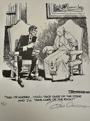 PAUL CONRAD ORIG POLITICAL CARTOON print signed and numbered Reagan and ...