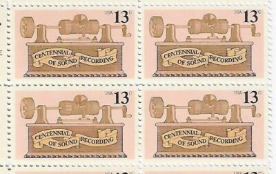 US Century of Sound Recording 13c Stamp Block of 4 Scott #1705 | eBay