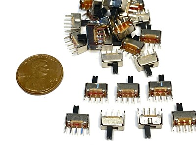 25 pieces SS12D07 3pin Mini micro small tiny Slide Switch PCB on off ...