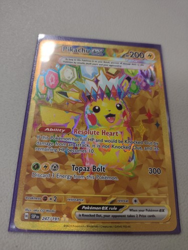 Surging Sparks Pikachu full art 247/191 Gold hyper + bonus cards 50 ...