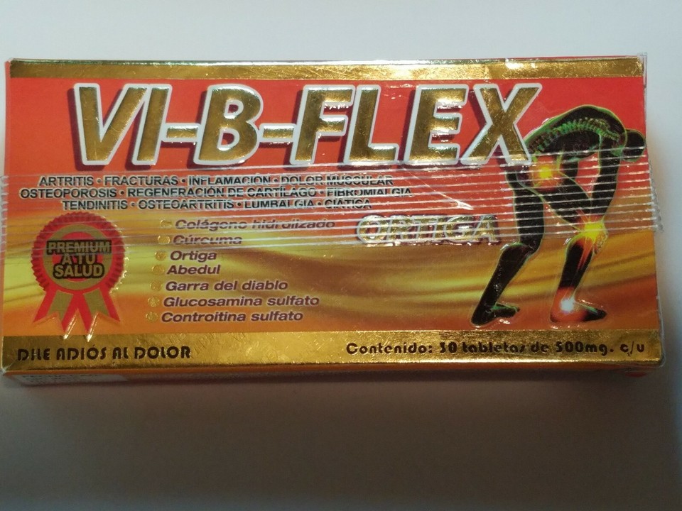 VI-B & VI-B-FLEX ORTIGA CURCUMA GLUCOSAMINA MSM COLAGENO CARTILAGO DE ...