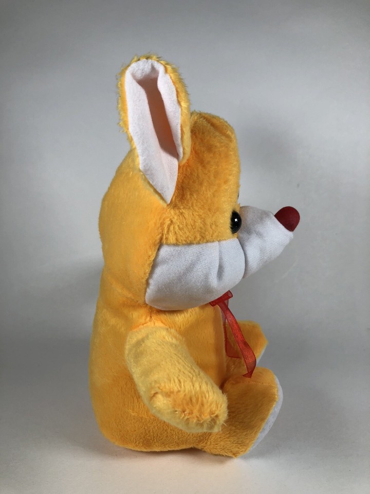 Puli International Plush Yellow Mouse 8” Red Bow Stuffed Animal Toy | eBay