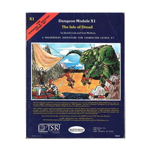 TSR Basic D&D Isle of Dread (3rd, Blue) VG+ | eBay