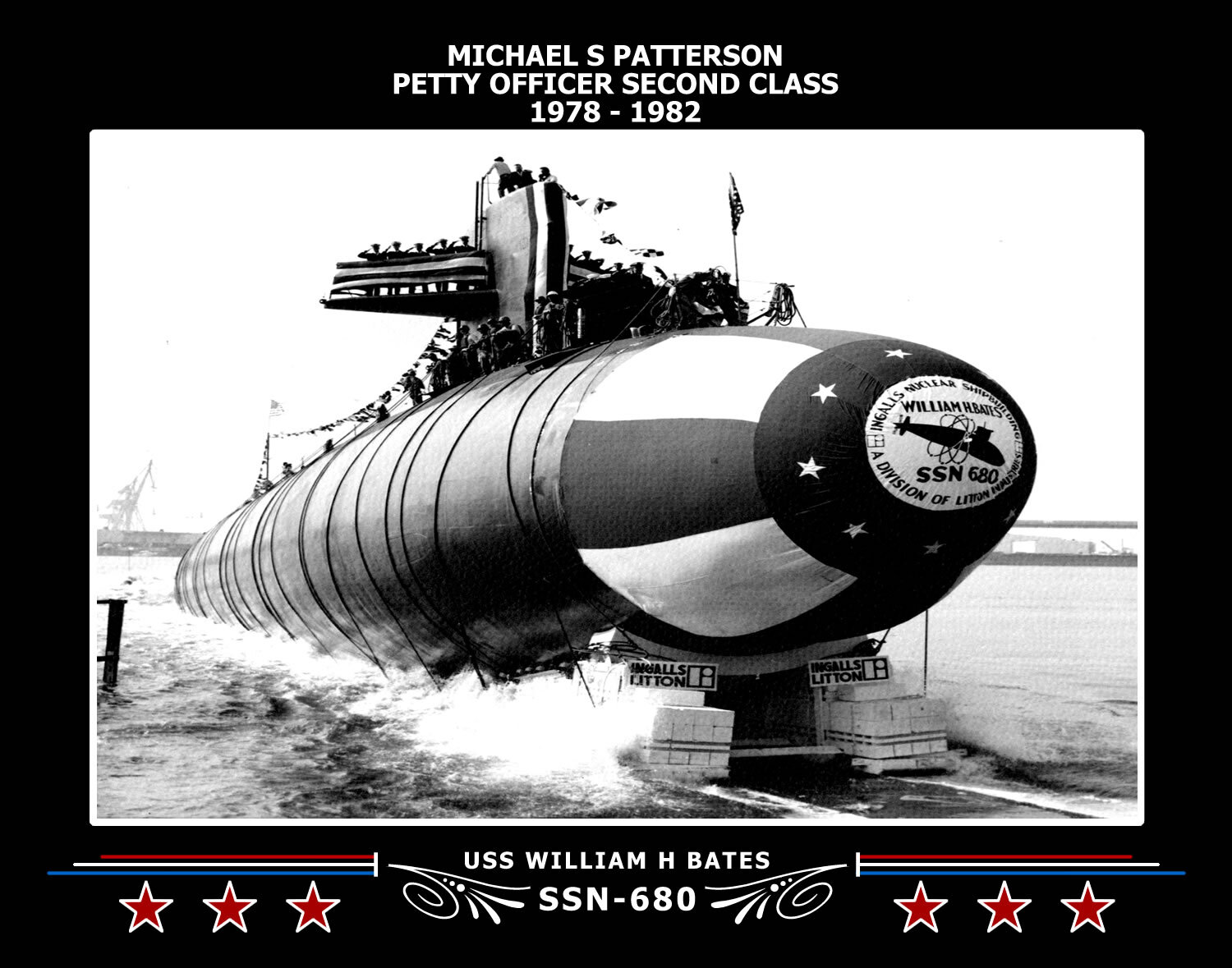 Navy Emporium USS William H Bates SSN-680 Canvas Photo Print 544SSN680 ...