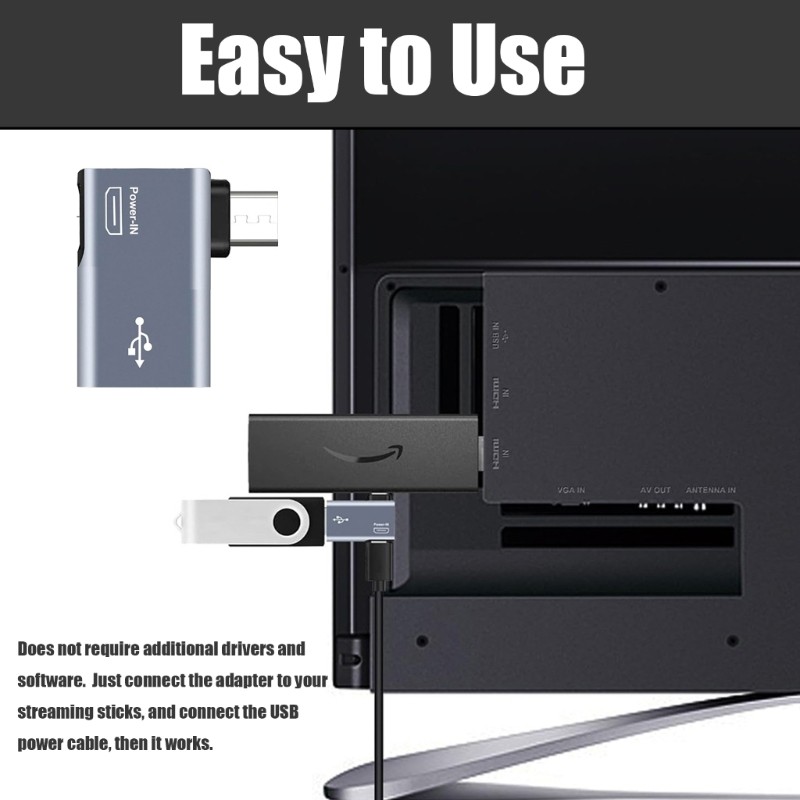 Left / Right Angle Power-in Micro USB to USB OTG Conversion Adapter ...