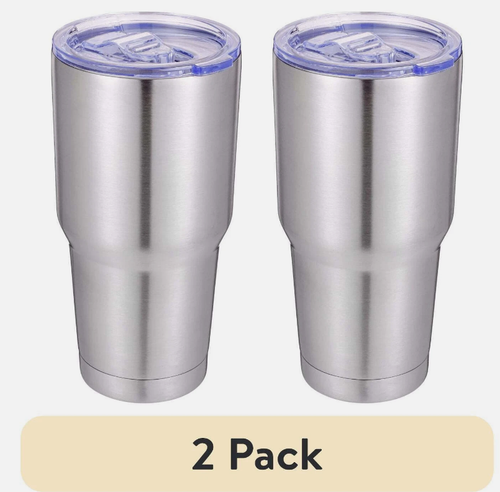 (2 pack) 30oz Double Wall Stainless Steel Large Tumbler, Slider Lid,30 ...