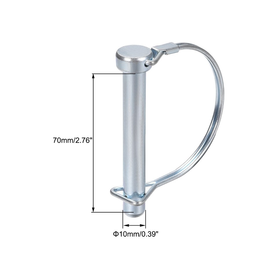 Shaft Locking Pin 10mmx70mm Coupler Pin for Farm Trailers Lawn Arch ...