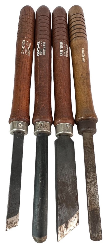 Lot Of 4 Vtg Craftsman Wood Lathe Turning Chisel Tools 1 No Number 1 ...