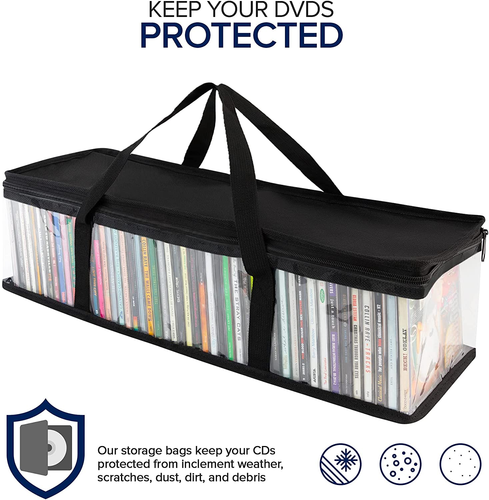 CD Storage Bags (6 Pack) - Transparent PVC Media Storage - Water ...