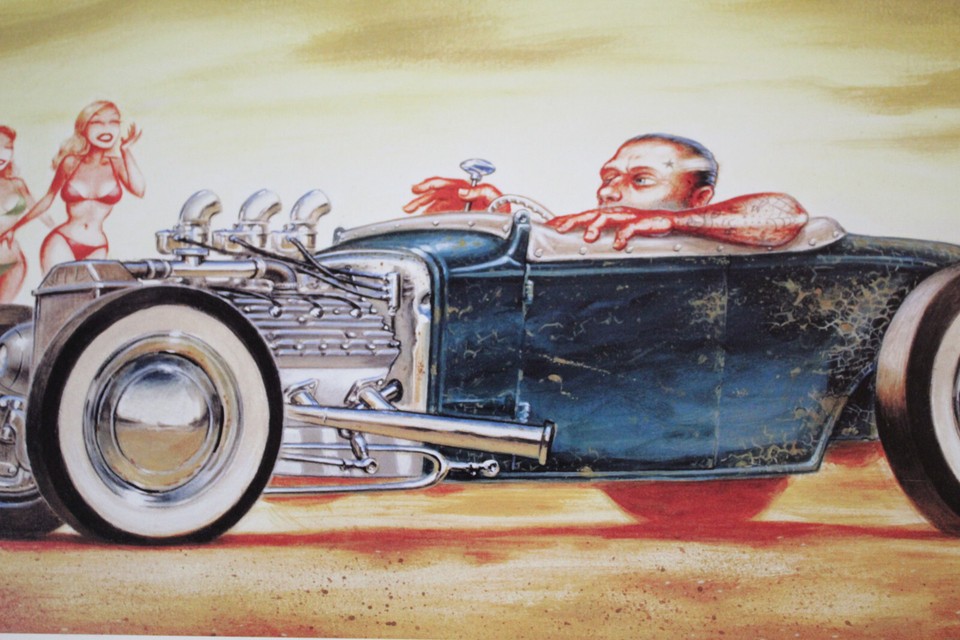Keith WEESNER poster Out of Print Signed vtg 1930 1931 Ford Hot Rod ...