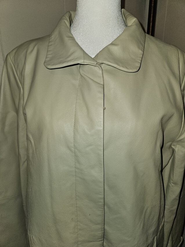 * Vintage MARC MATTIS Quilted Lined Tan Leather Coat Ladies MEDIUM | eBay
