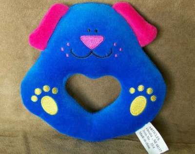 Plush Blue Dog Rattle 5.5" EUC | eBay