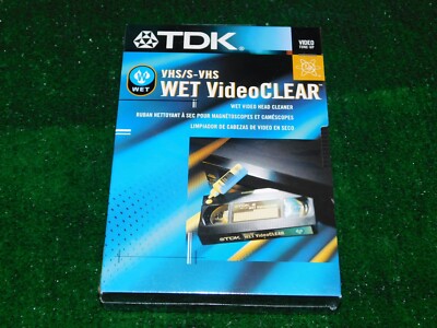 TDK Wet Video Clear VHS Head Cleaner VHS/S VCR Cleaner Brand New Sealed ...