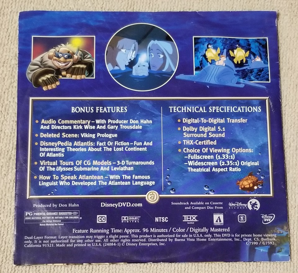 Disney Interactive Atlantis the Last Empire The Lost Games 2001 CD ROM ...