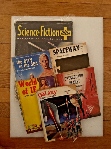 Vintage Lot of Sci-Fi Novels and Magazine - 1950s Science Fiction Books ...