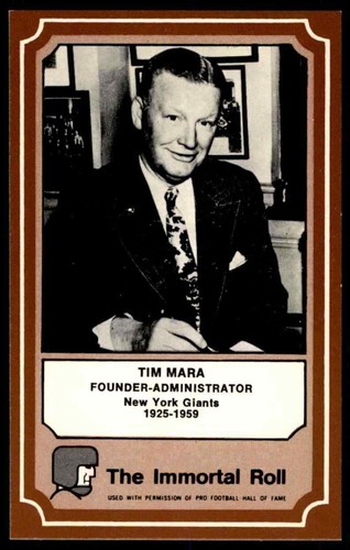1975 Hall of Fame BROWN #70 Tim Mara HOF RARE New York Giants FOUNDER ...