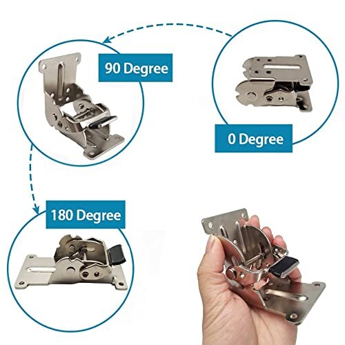 0-90-180 Degree Folding Hinge Locking Foldable Invisible Brackets for ...
