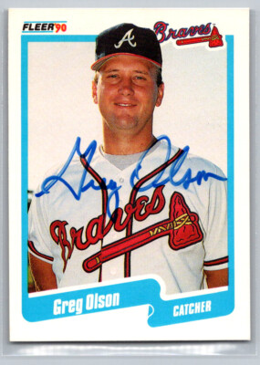 Greg Olson 1990 Fleer On Card Auto Signed #U-5 Atlanta Braves | eBay
